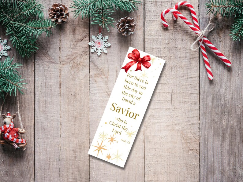 Christmas Bible Verse Bookmark | Christmas Gift | Book Lover | Church ...
