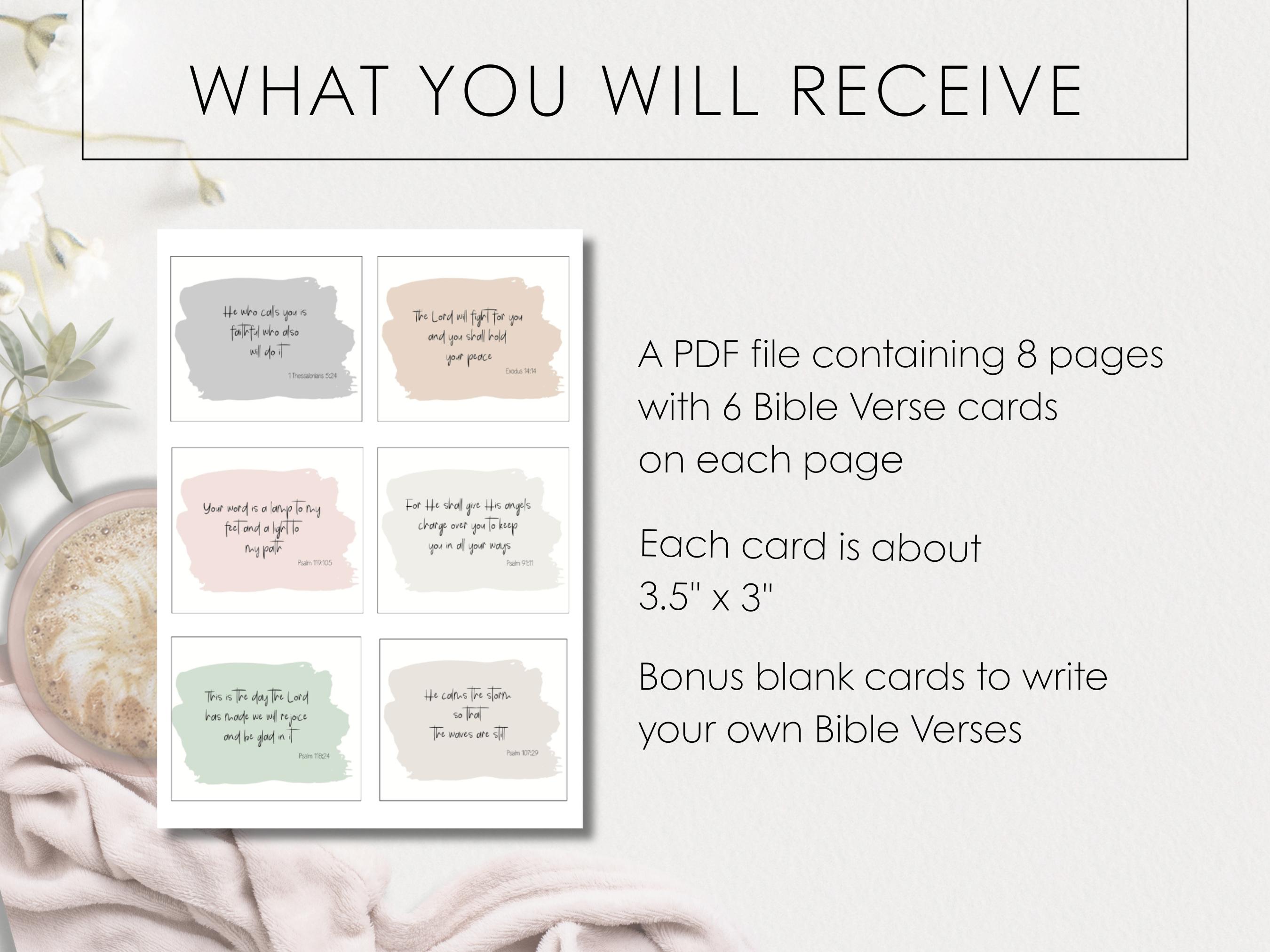 48 Inspirational Bible Verse Cards | Printable Scripture Cards ...