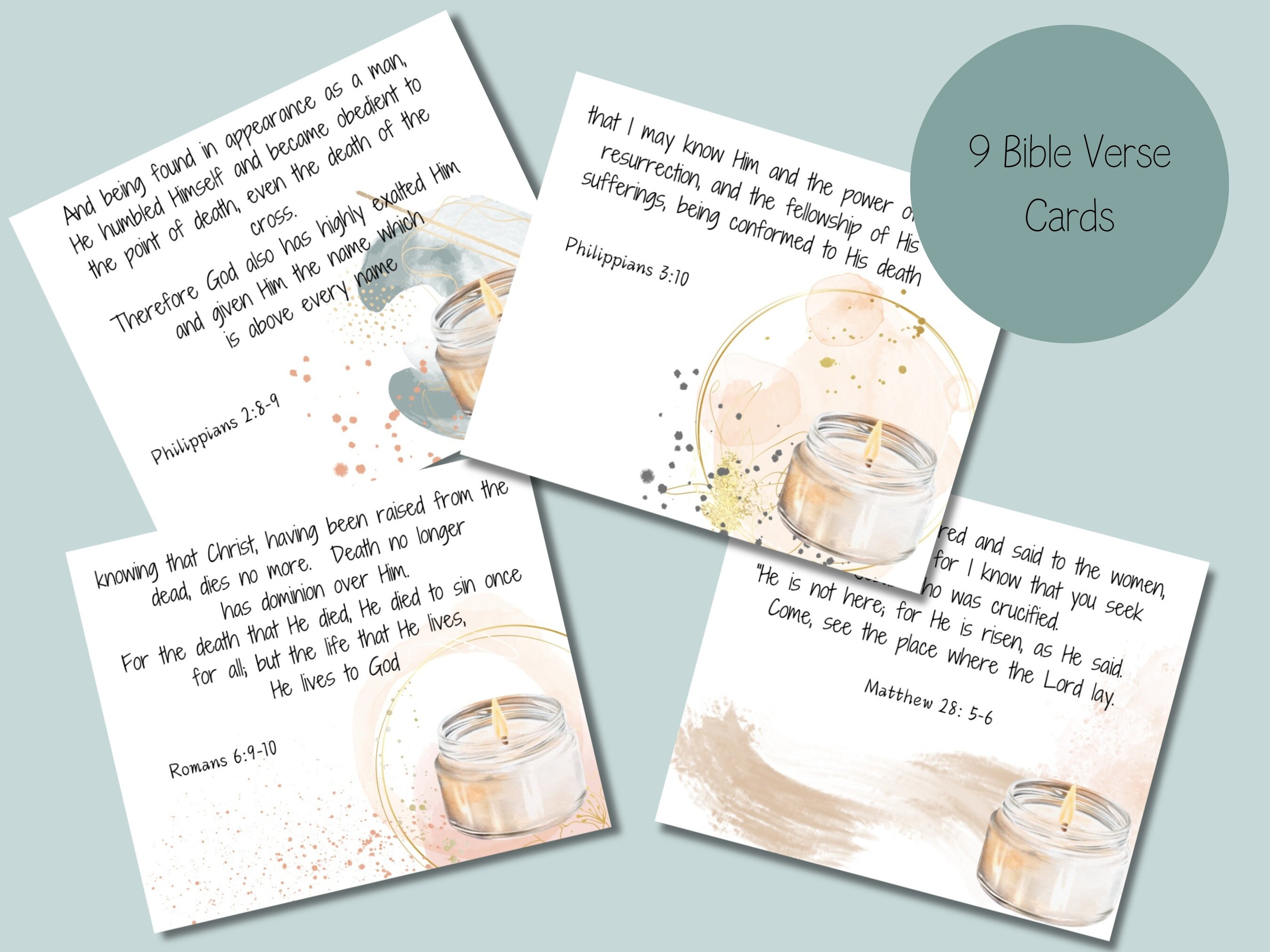 Easter Bible Verse Cards | Printable Bible Verse Cards | Christian Gift ...