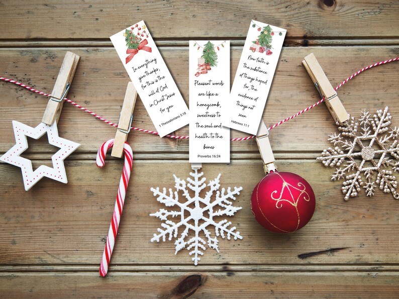 Printable Bible Verse Bookmarks, Christmas Bookmarks, Book Lover Gift ...