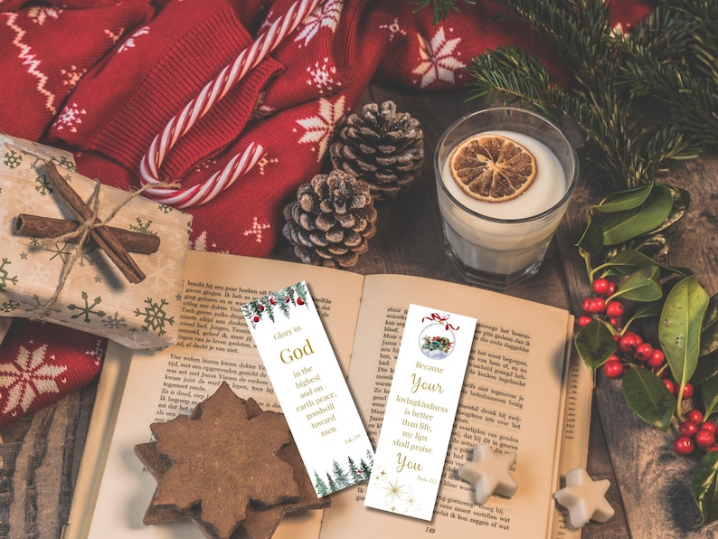 Christmas Bible Verse Bookmark | Christmas Gift | Book Lover | Church ...
