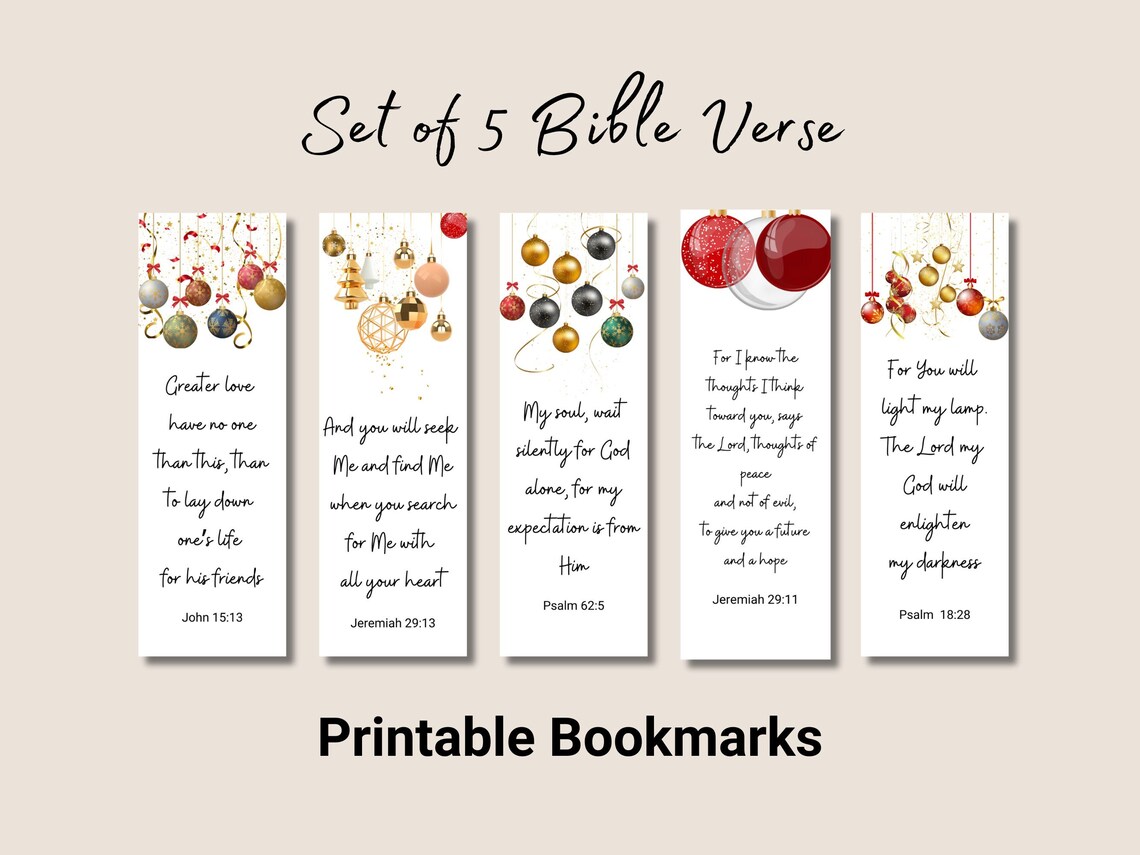Christmas Bible Verse Bookmark, Printable Bible Verse Bookmark, Book ...