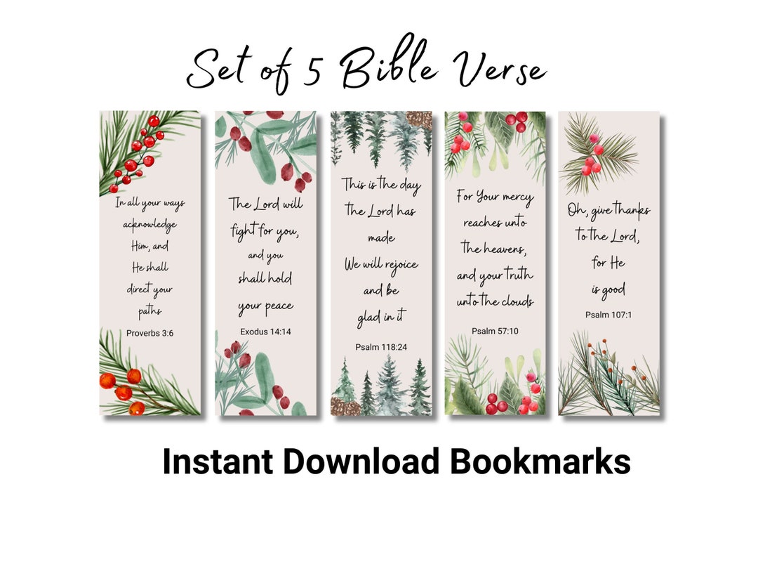 Bible Verse Bookmarks | Christmas Printable Bookmark | Christmas Gift ...