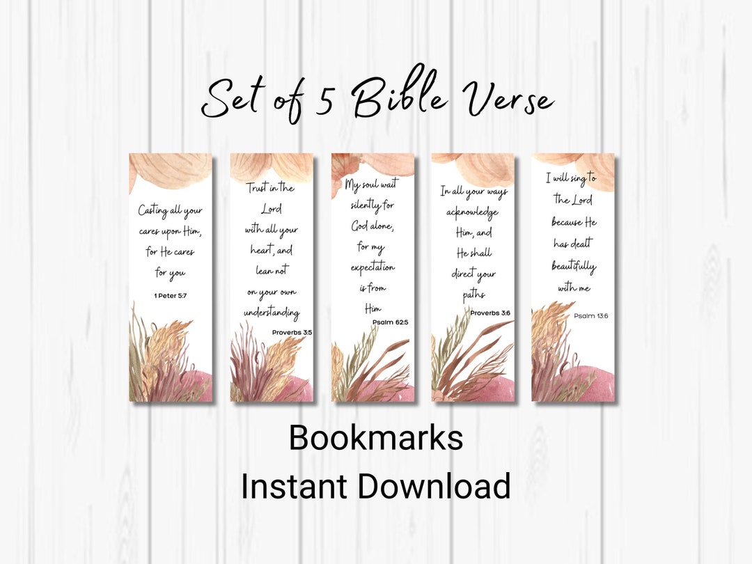 Bible Verse Printable Bookmarks, Christian Gift, Book Lovers Gift ...