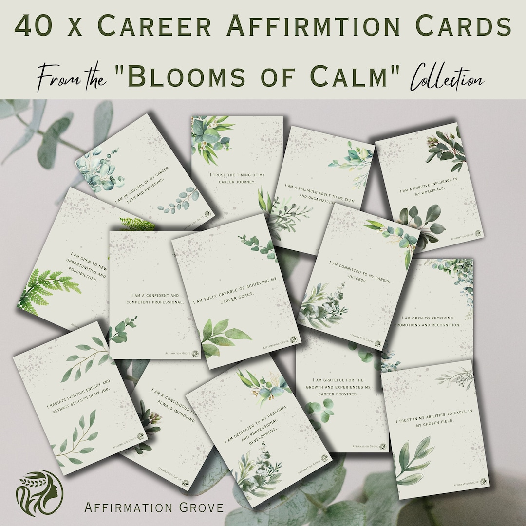 40 X Career Affirmation Cards - Positive Motivation From the 'blooms of ...