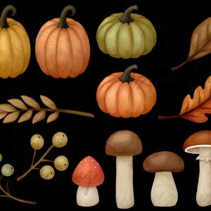 Watercolor Fall Nature Clipart Bundle, Autumn Season Theme PNG Files ...