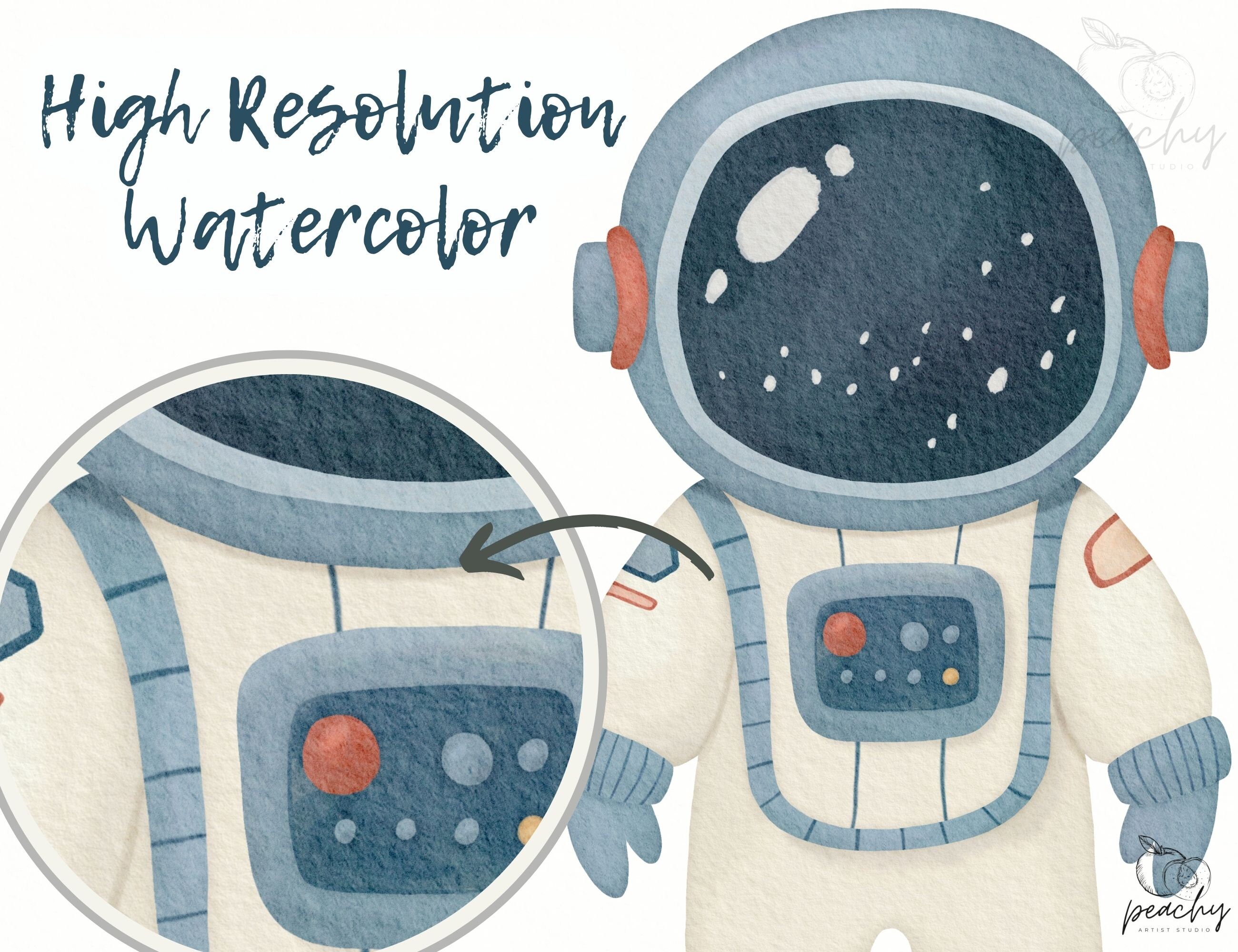 Watercolor Space Clipart Bundle, First Trip Around the Sun Party Theme ...