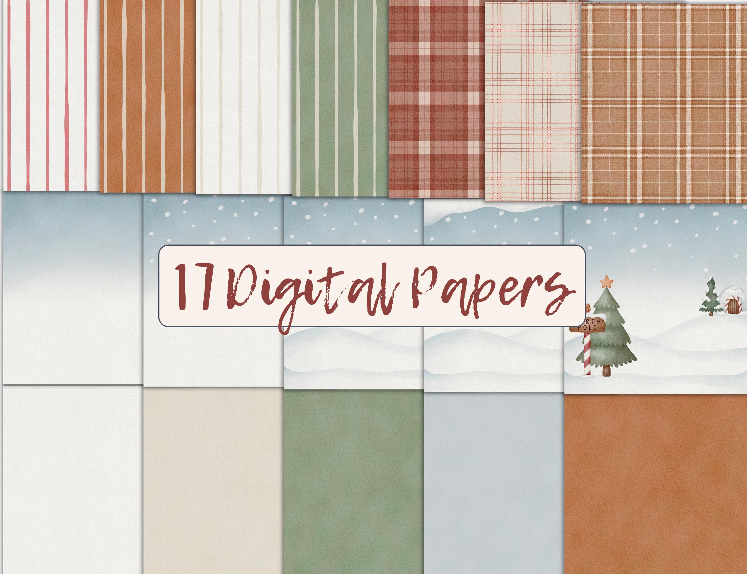 Watercolor North Pole Clipart Bundle, Christmas Theme PNG Files, Santa ...