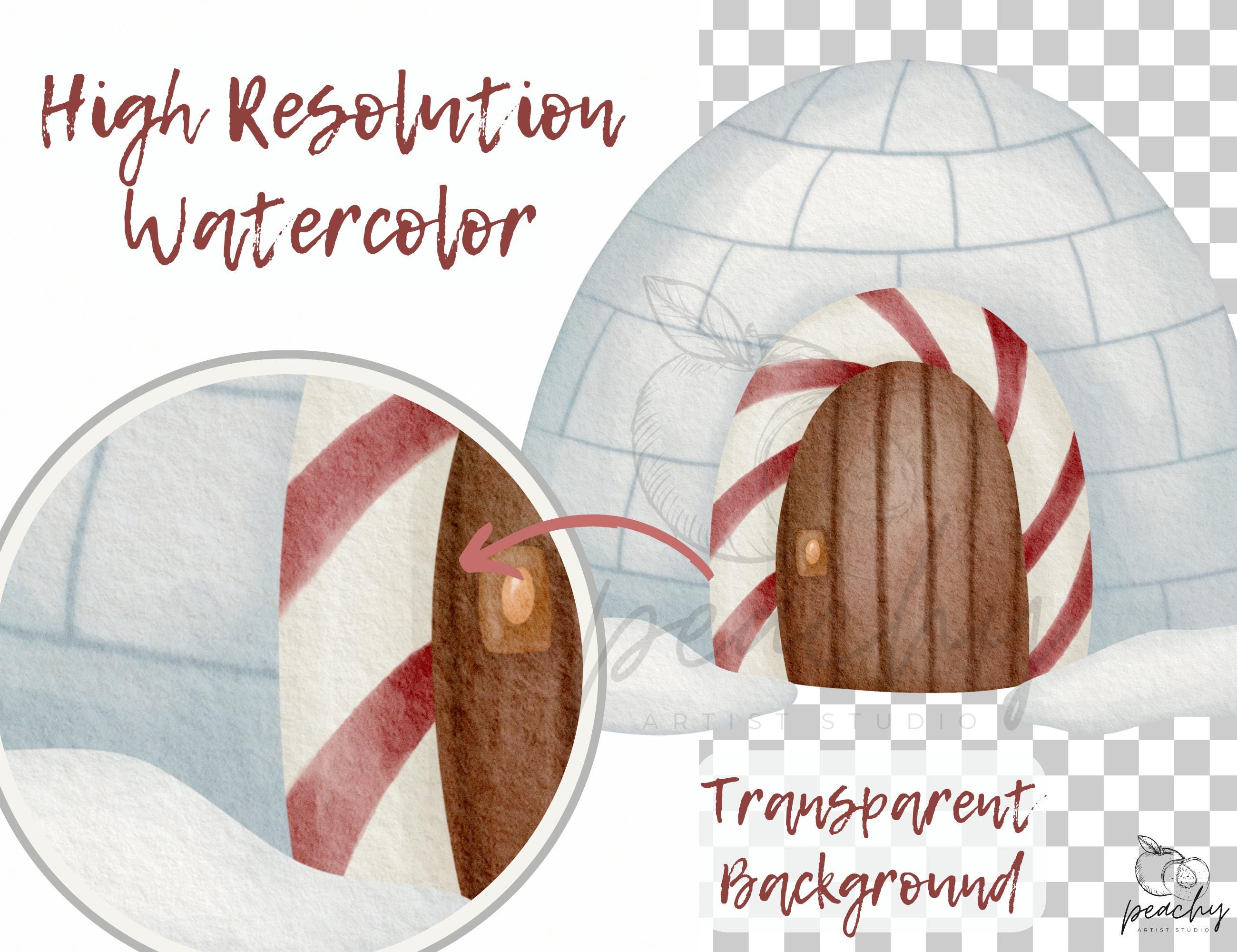 Watercolor North Pole Clipart Bundle, Christmas Theme PNG Files, Santa ...