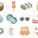 Summer Watercolor Clipart Bundle, Swimming Pool Party Theme PNG Files ...