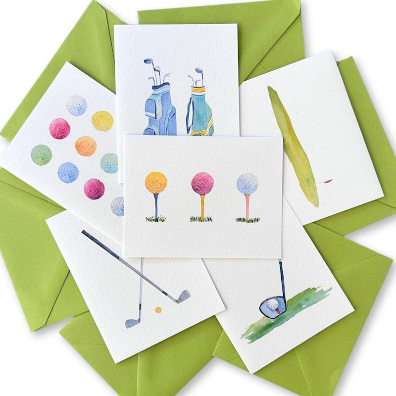 Personalized Note Cards Golfer - Etsy