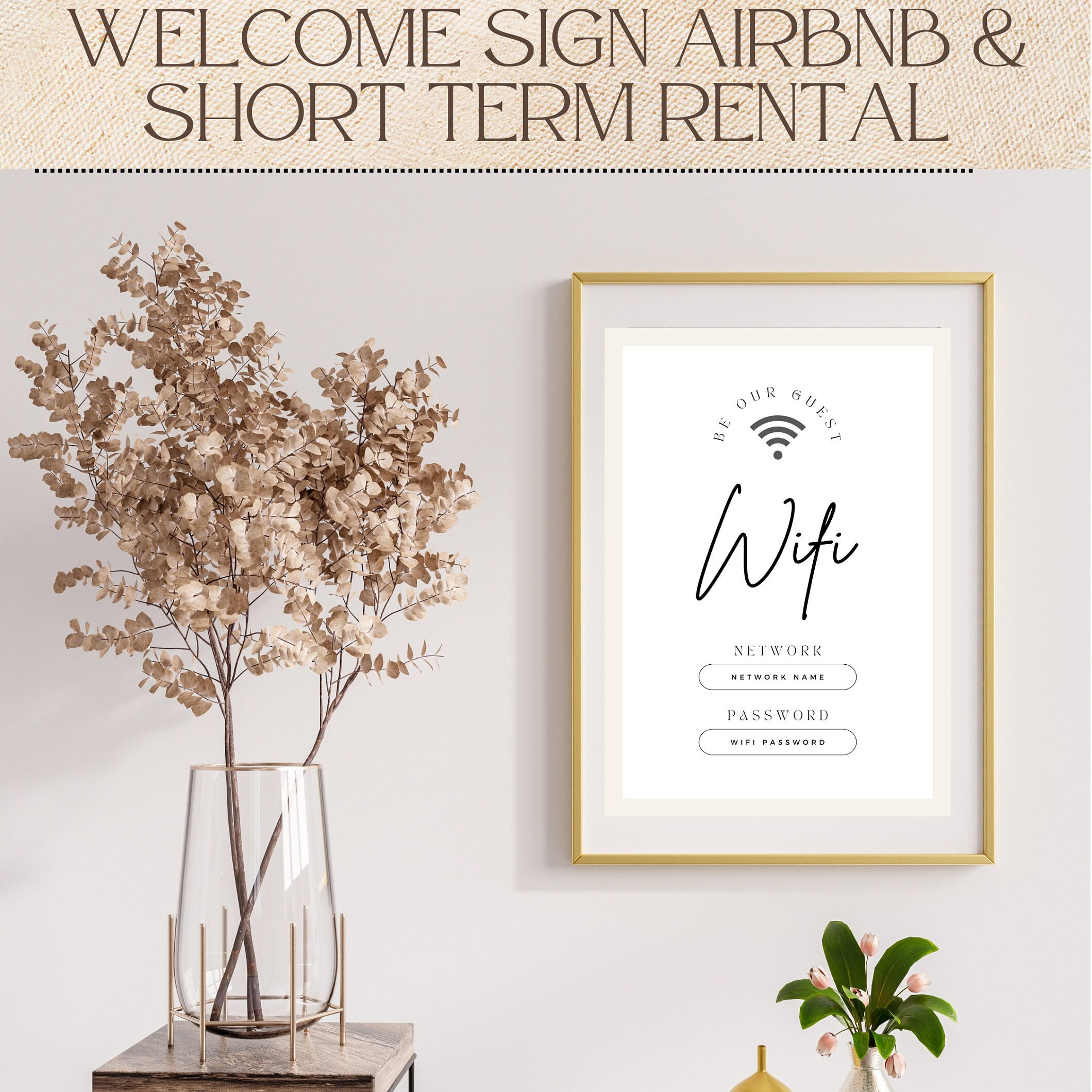 Airbnb Template Wifi Sign Wifi Password Sign Airbnb Welcome - Etsy