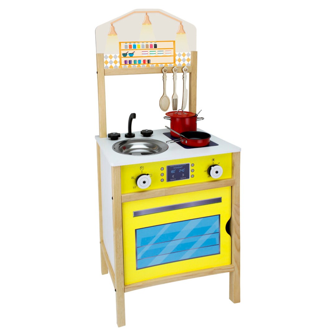 Natural Wood Kitchen, Wooden Kitchen Set for Kids, Wooden Kitchen Play ...