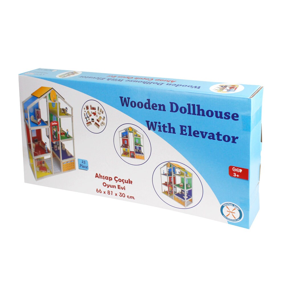 Wooden Dollhouse With Elevator - Etsy