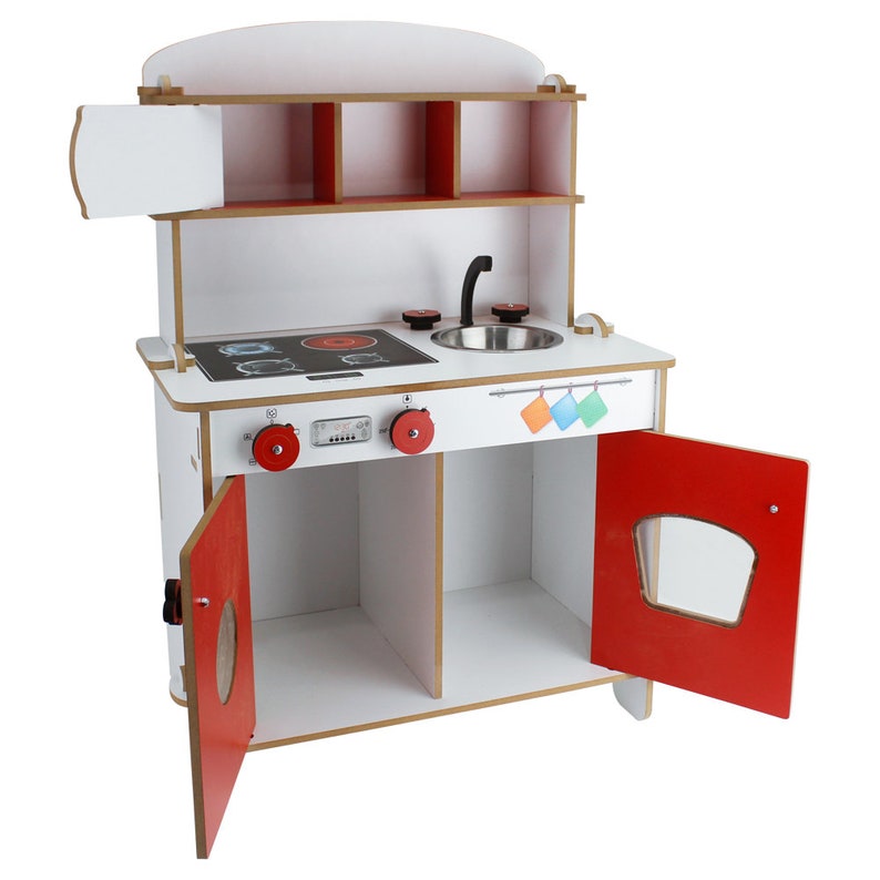 Natural Wood Kitchen, Wooden Kitchen Set for Kids, Wooden Kitchen Play ...