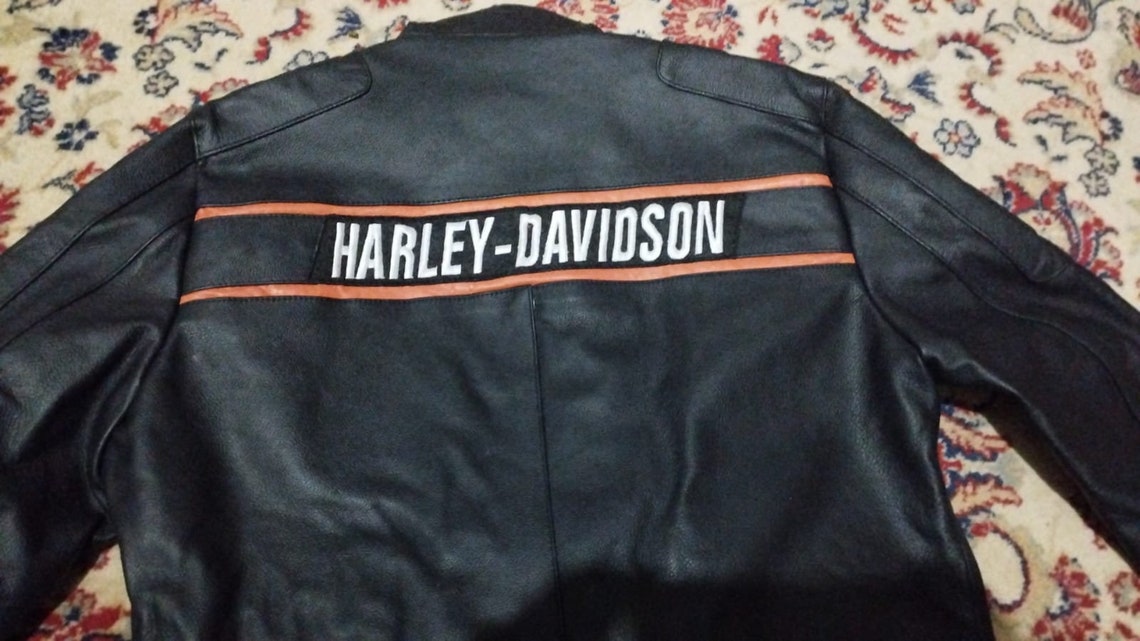 Men's Harley Davidson Bill Goldberg Black Leather Motorcycle Jacket - Etsy