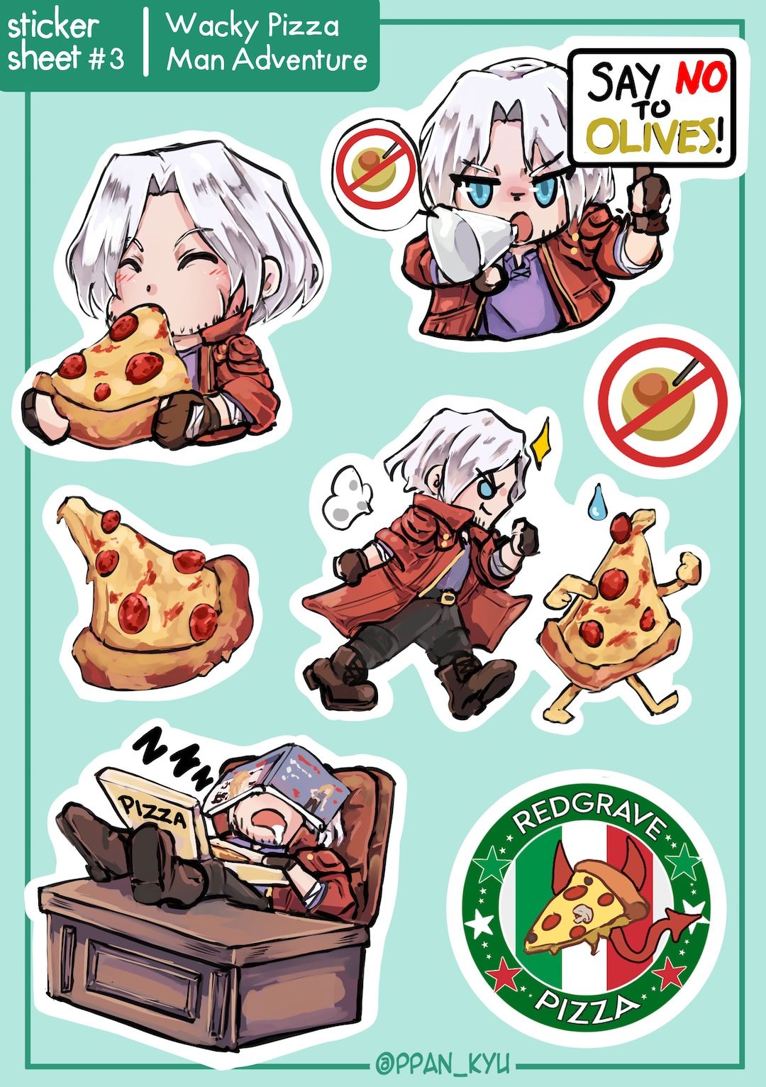 DMC Dante Pizza Sticker Sheet - Etsy