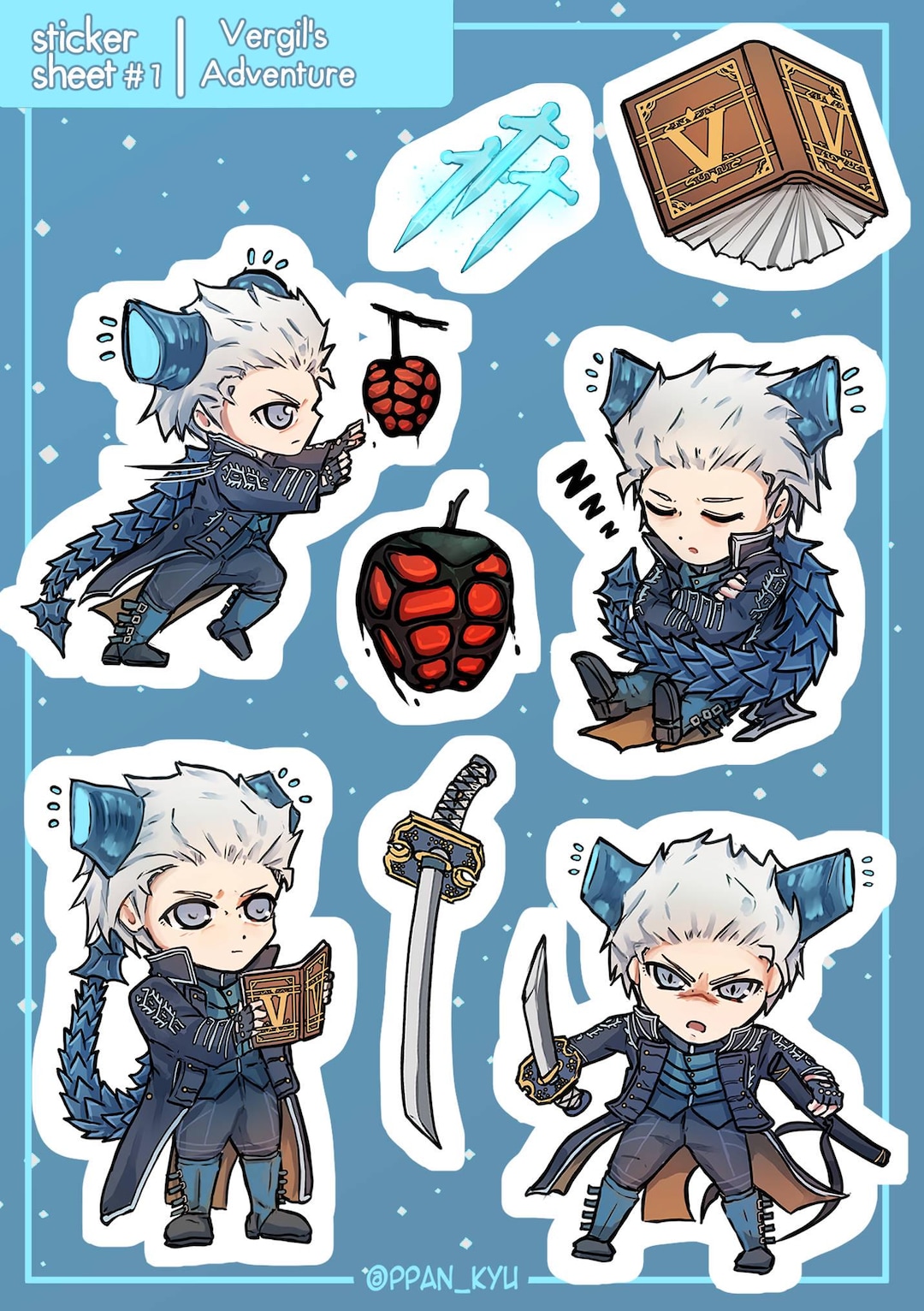 DMC Chibi SDT Vergil Sticker Sheet - Etsy