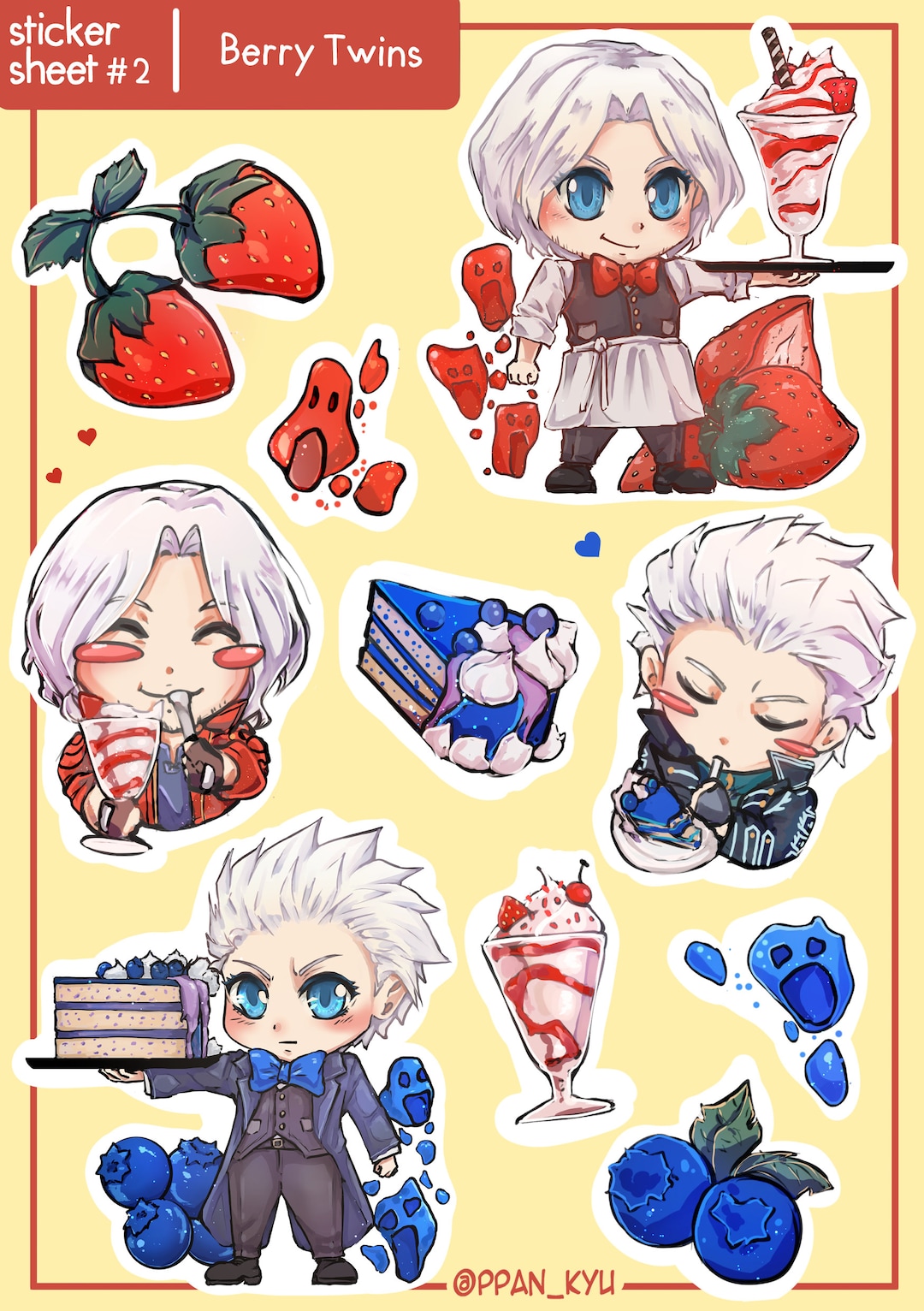 DMC Dante&vergil Berry Dessert Sticker Sheet - Etsy
