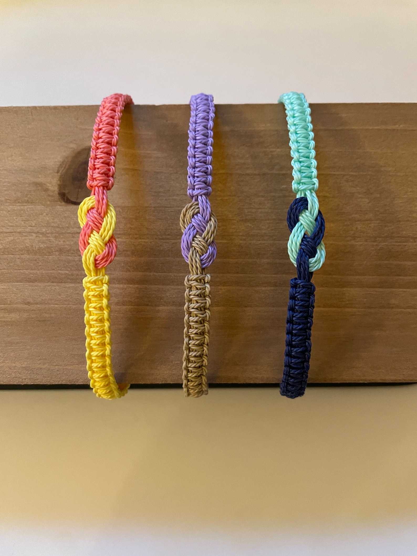 Handmade Waxed Cord Infinity Knot Bracelets. Adjustable Bracelets. - Etsy