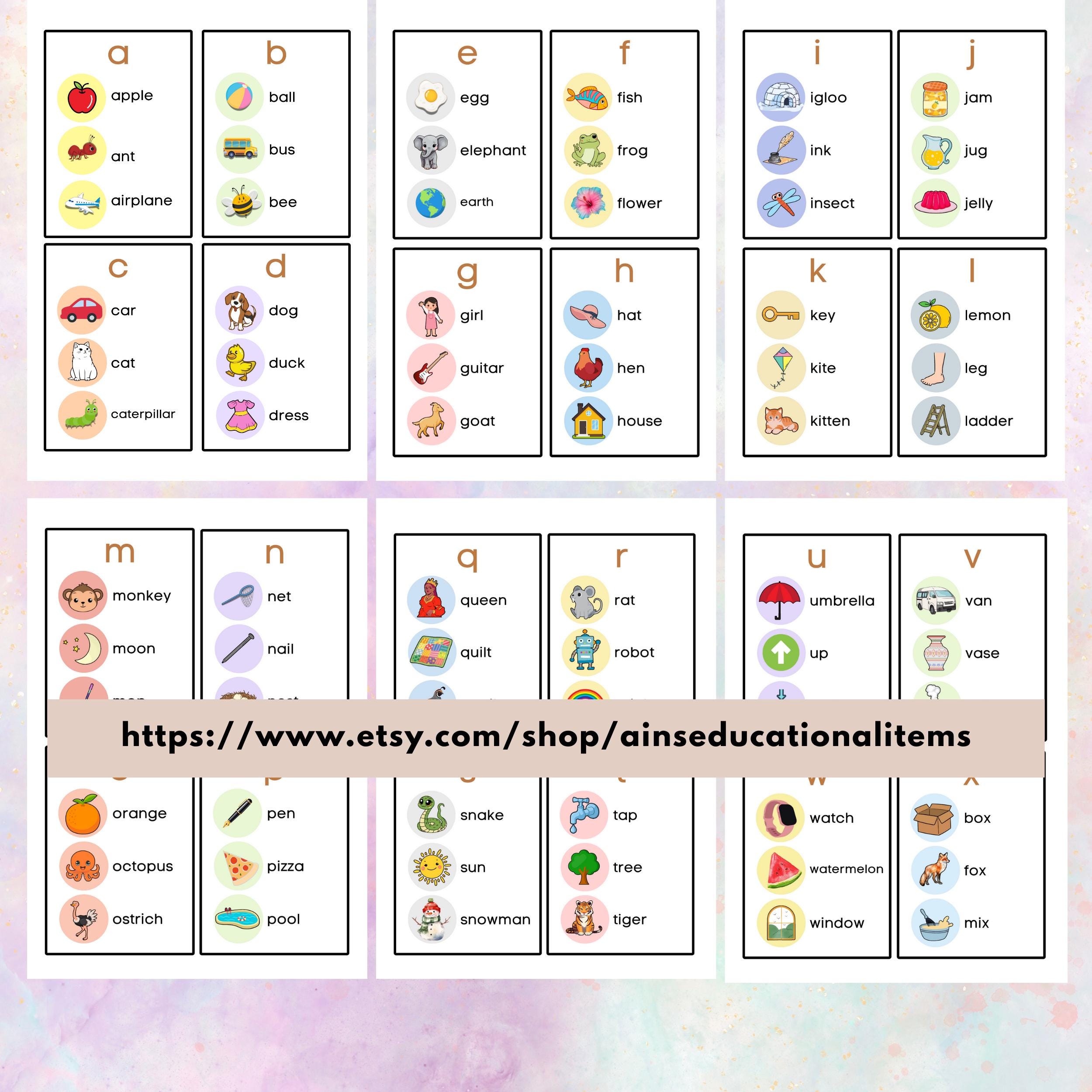 Phonics Cards Set 1 Printable, Phonics Posters, Sight Words, Learn to ...