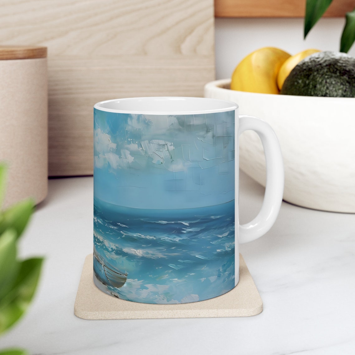 Ocean Art Mug, Waves Mug Art, Ocean Coffee Cup, Sea, Ocean Mug, Ocean ...