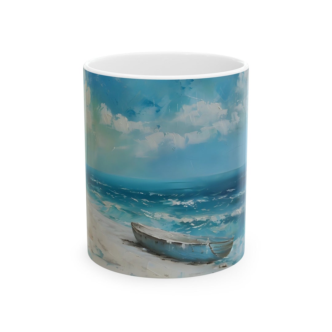 Ocean Art Mug, Waves Mug Art, Ocean Coffee Cup, Sea, Ocean Mug, Ocean ...