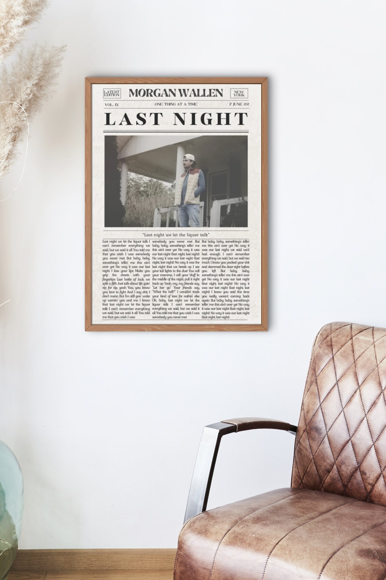 Morgan Wallen Retro Newspaper Print Last Night Poster Lyrics - Etsy