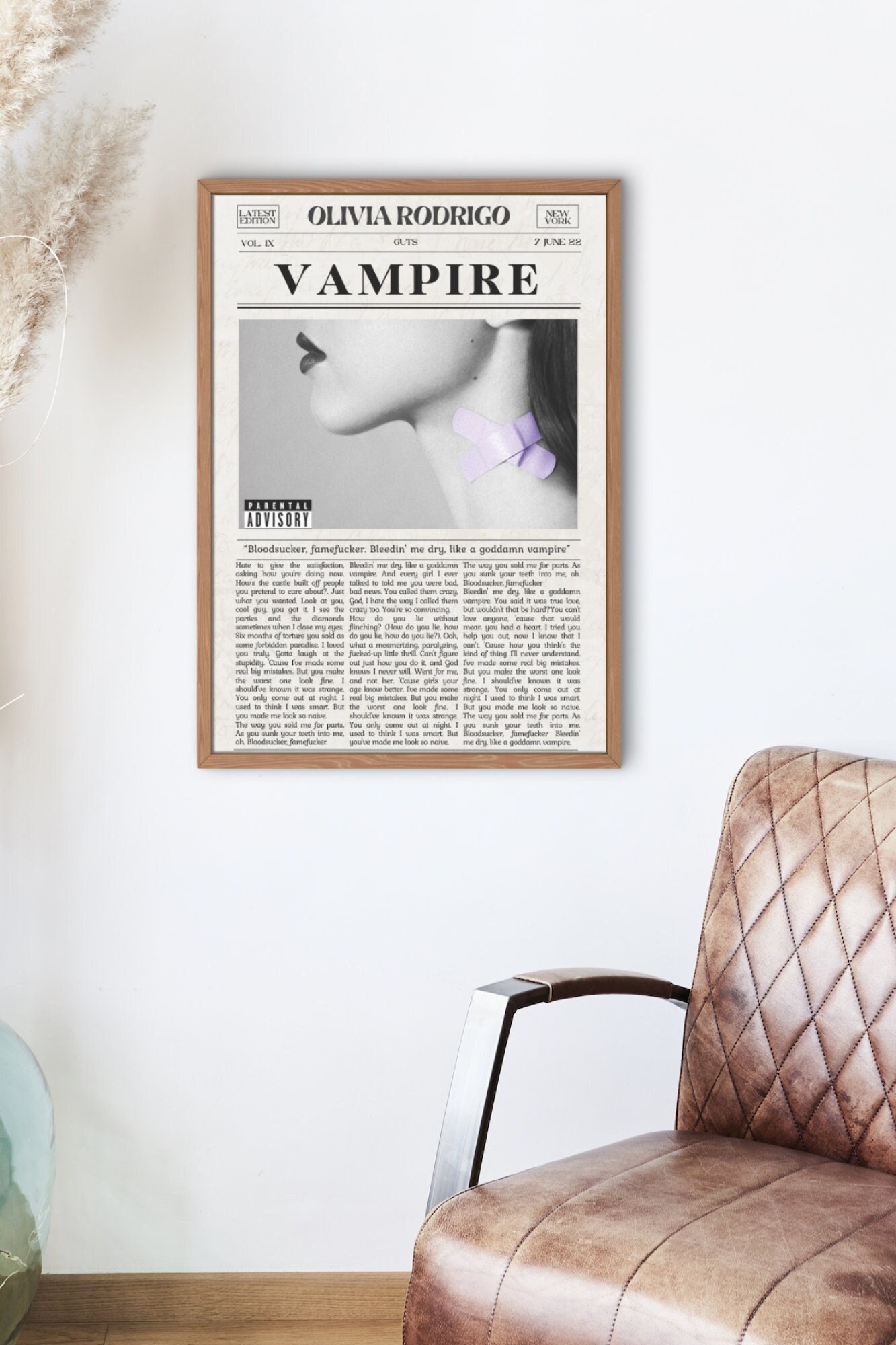 Olivia Rodrigo Vampire Album Poster, Guts Music Album Cover by Pankaj ...