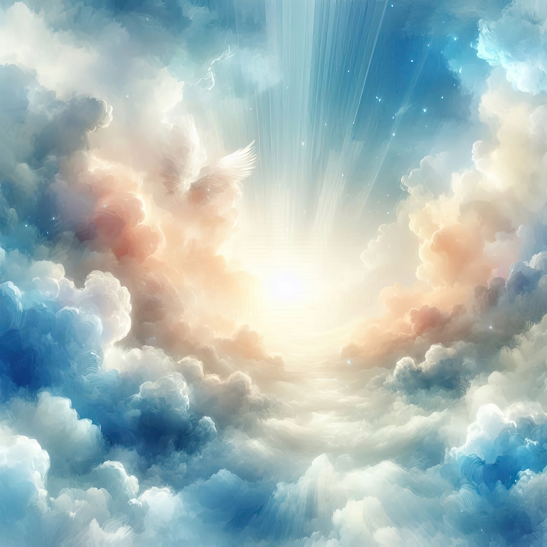 MRR PLR Memorial Heaven Background Clouds Design, Funeral, Rest in Peace, RIP, Printable, in ...