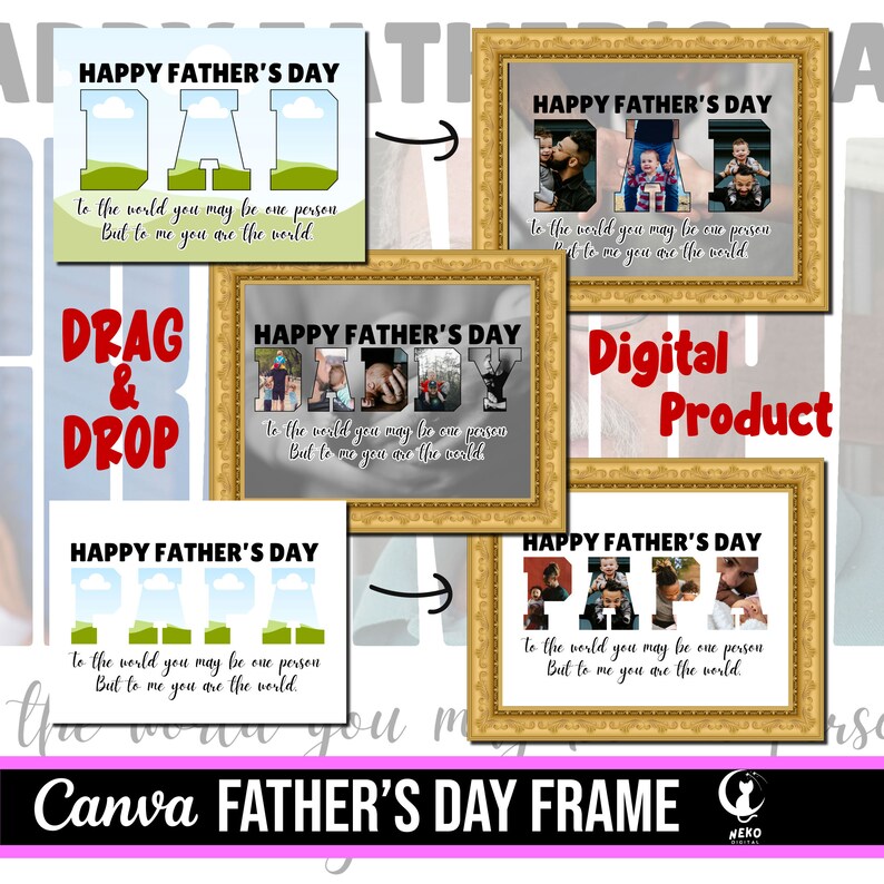 Custom Daddy Canva Editable Frame Template, Canva Editable, Daddy Photo ...