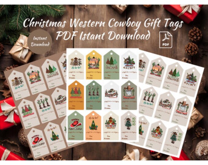 Sets of Cowgirl Boot Tag Cowboy Boot Gift Tags, Personalized Gift Bag ...