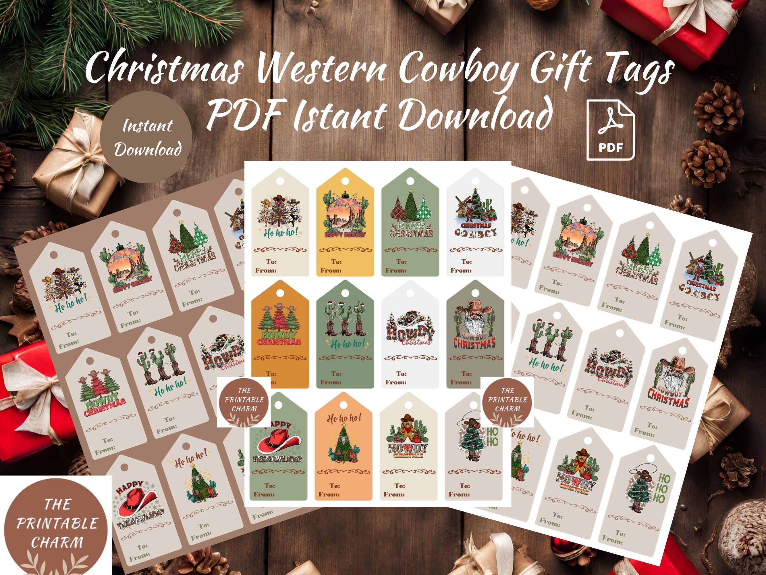 Christmas Western Cowboy Gift Tags Printable Christmas Gift Tags ...