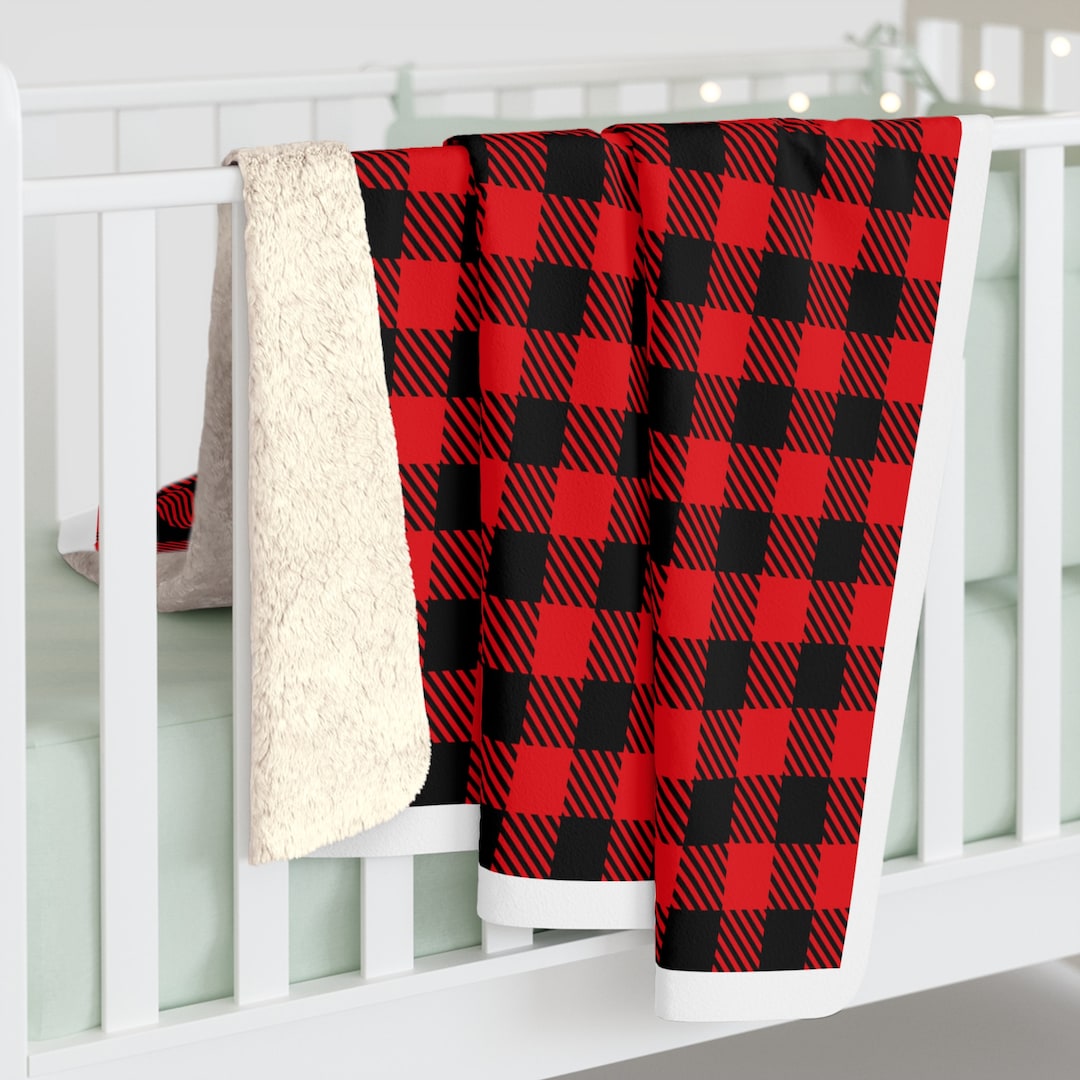 Christmas Buffalo Check Sherpa Fleece Blanket Sherpa Fleece - Etsy