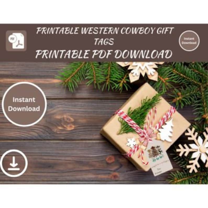 Christmas Western Cowboy Gift Tags Printable Christmas Gift Tags ...