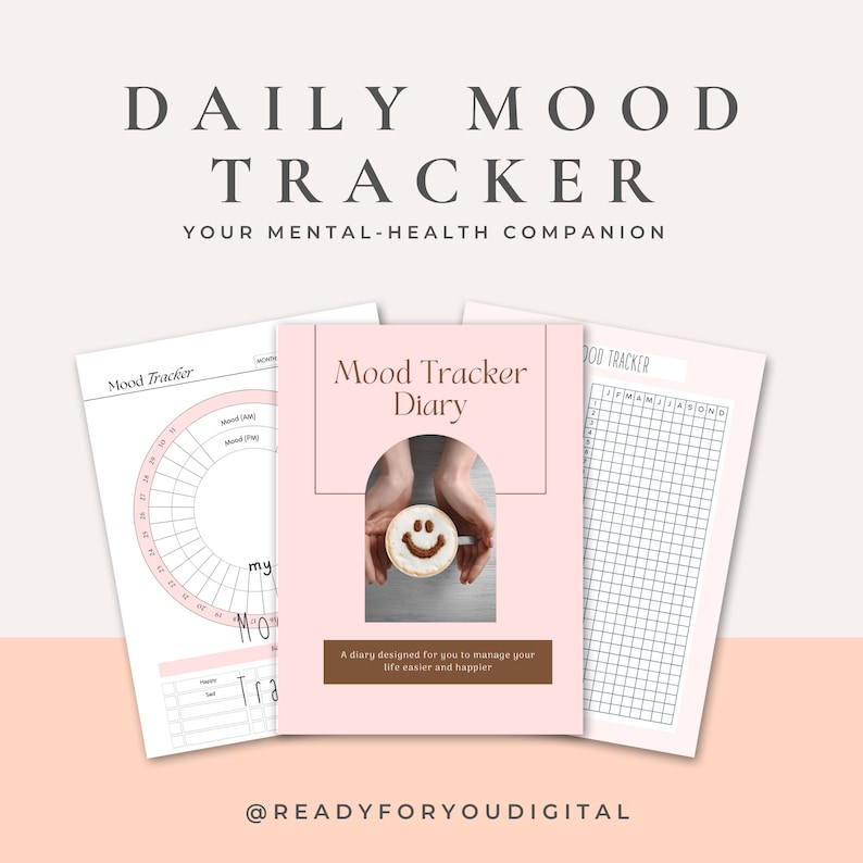 Daily Mood Tracker, Printable Mood Track, Emotion Tracker, Mood Journal ...