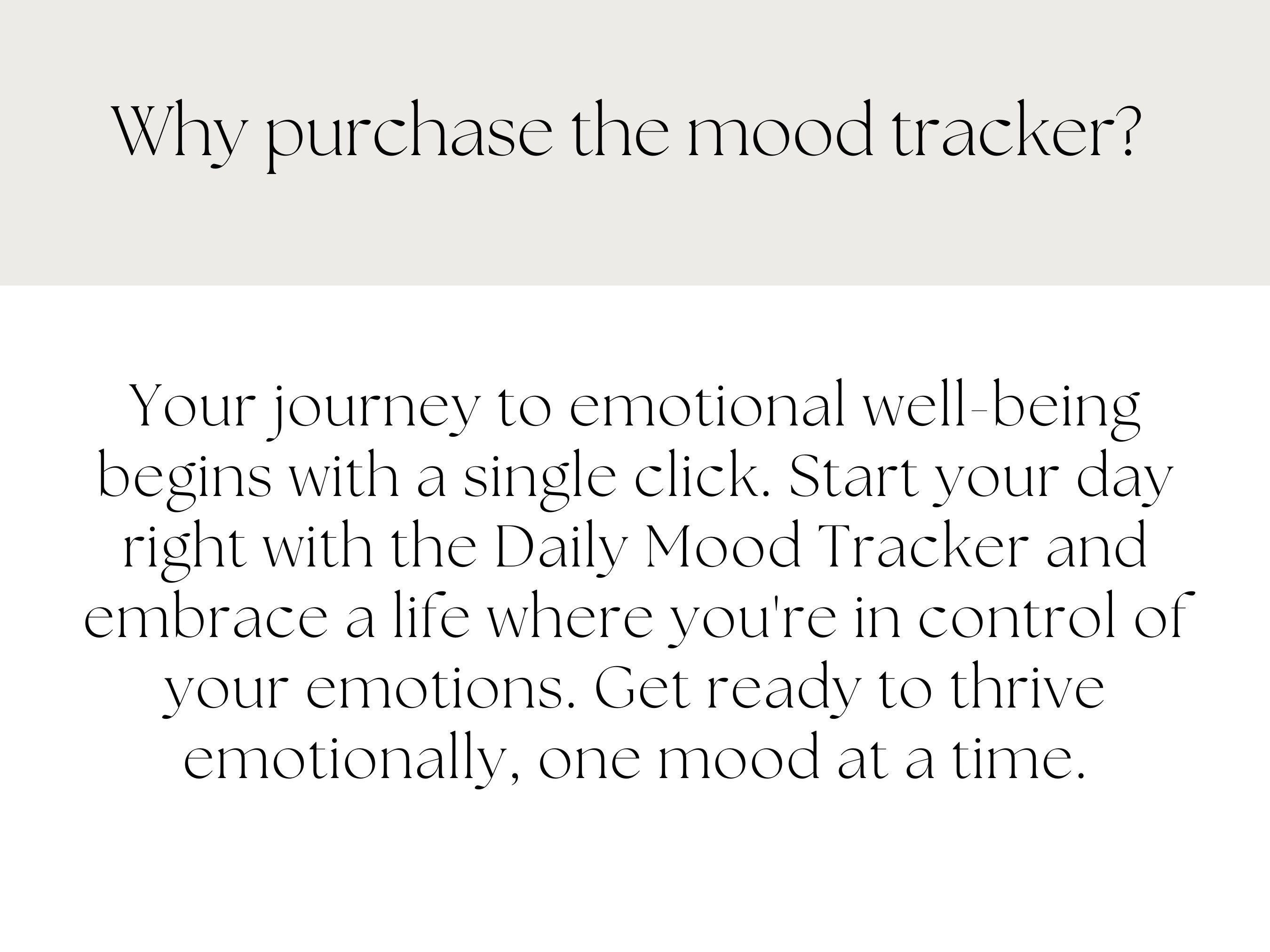 Daily Mood Tracker, Printable Mood Track, Emotion Tracker, Mood Journal ...