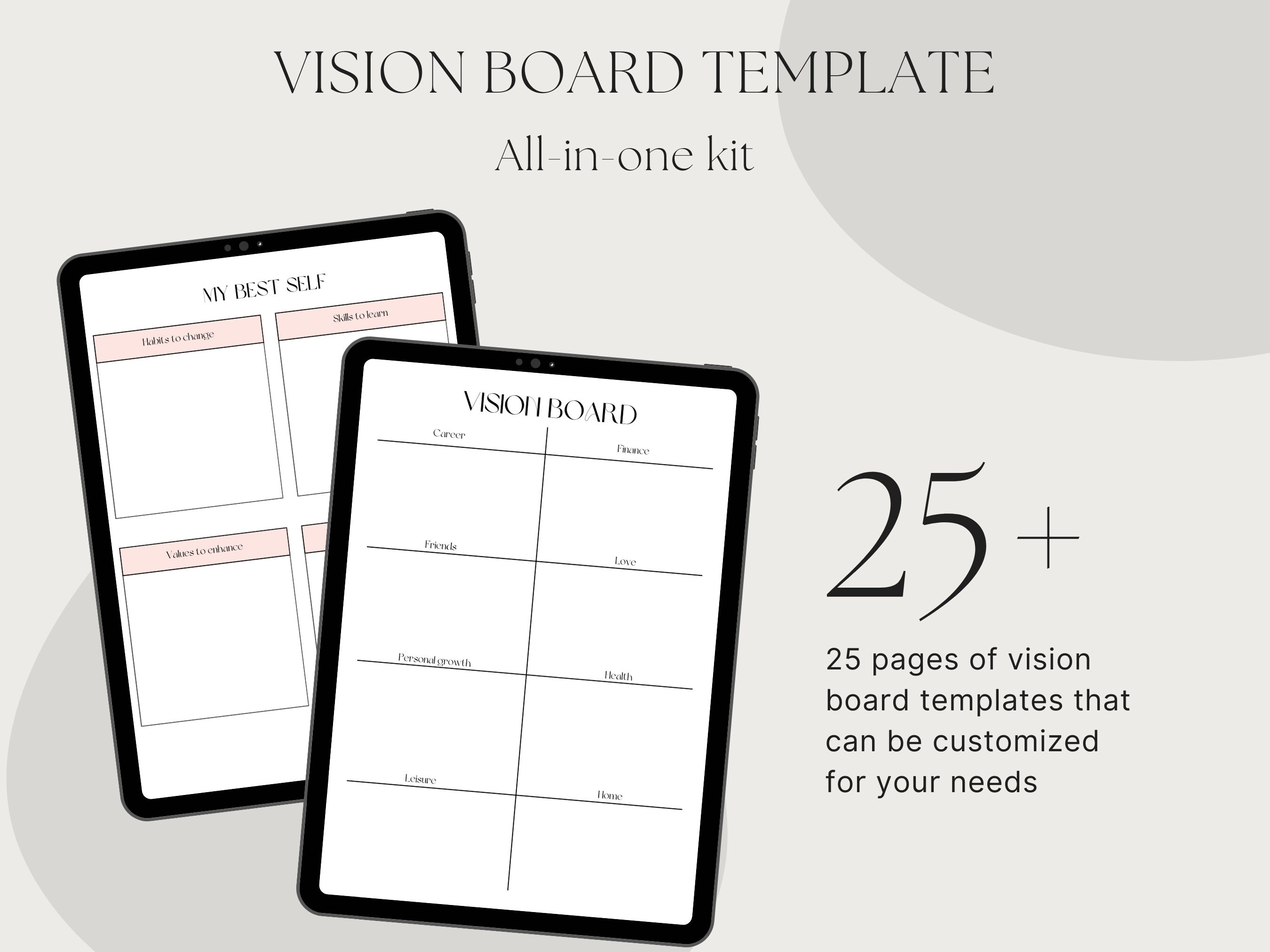 Vision Board Template, Vision Board Printable, Vision Board Kit, Vision ...