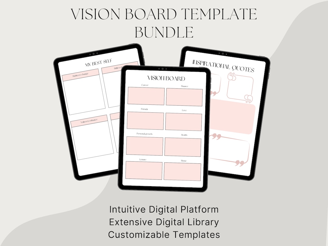 Vision Board Template, Vision Board Printable, Vision Board Kit, Vision ...