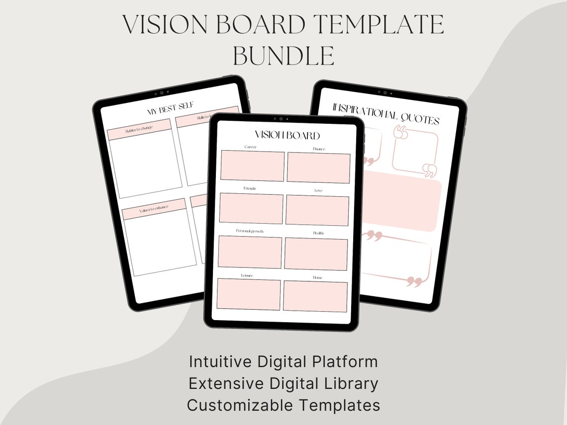 Vision Board Template, Vision Board Printable, Vision Board Kit, Vision ...