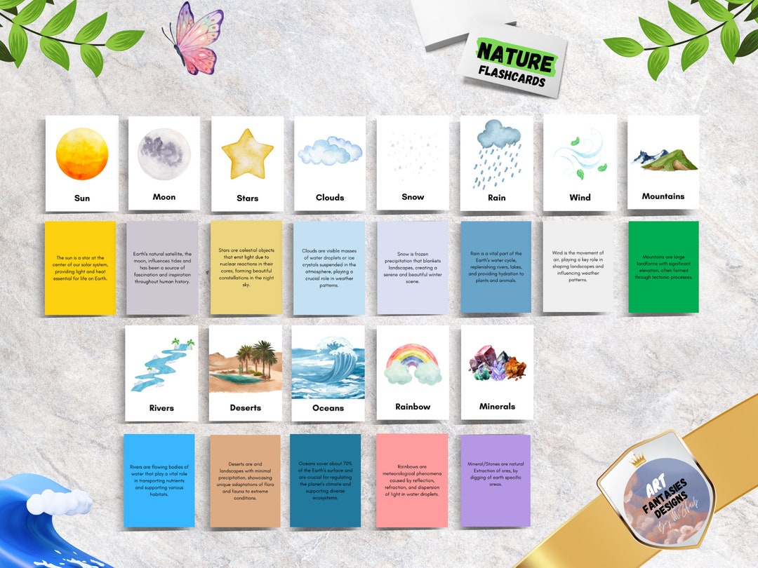 Science Flashcard Nature Study Learning Nature Science - Etsy