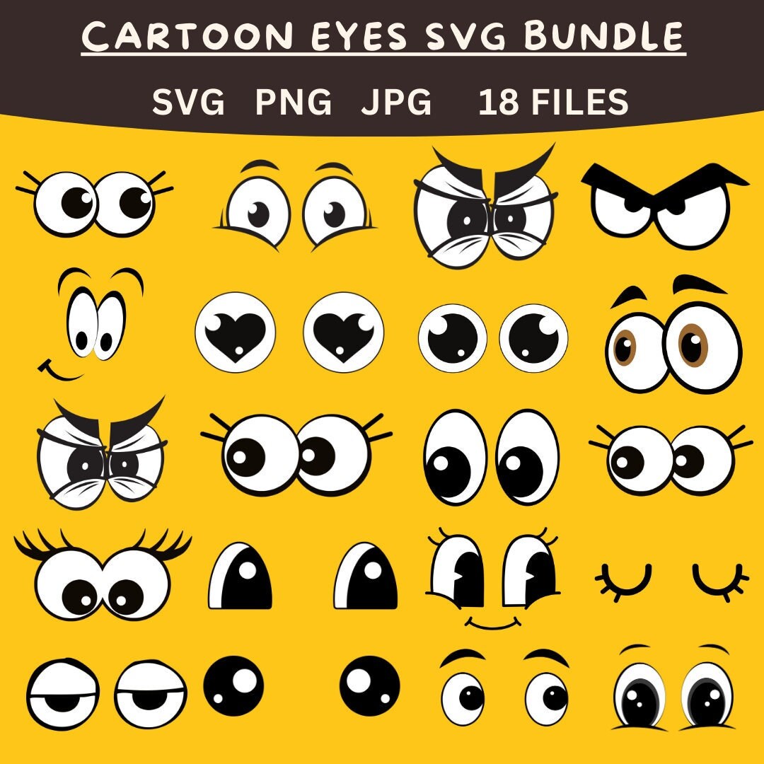 Cartoon Eyes Svg, Cartoon Eyes Clipart, Cartoon Comic Eyes Svg, Googly ...
