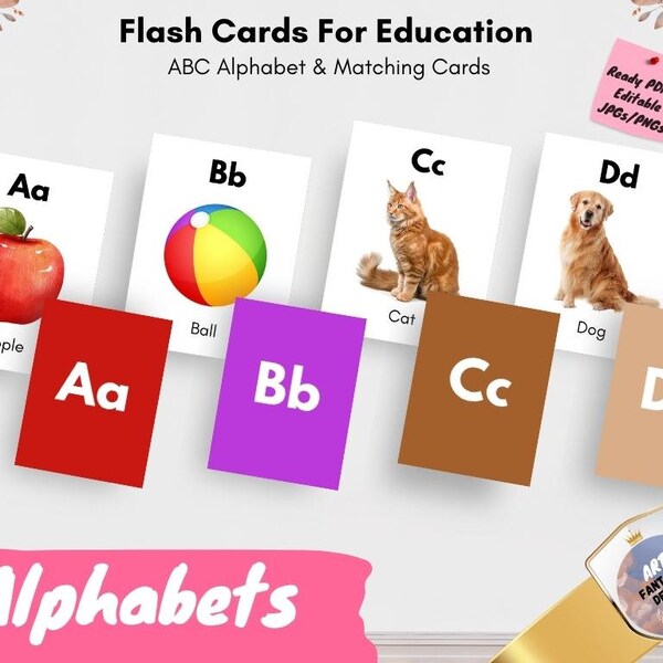 Alphabet Flashcards - Etsy
