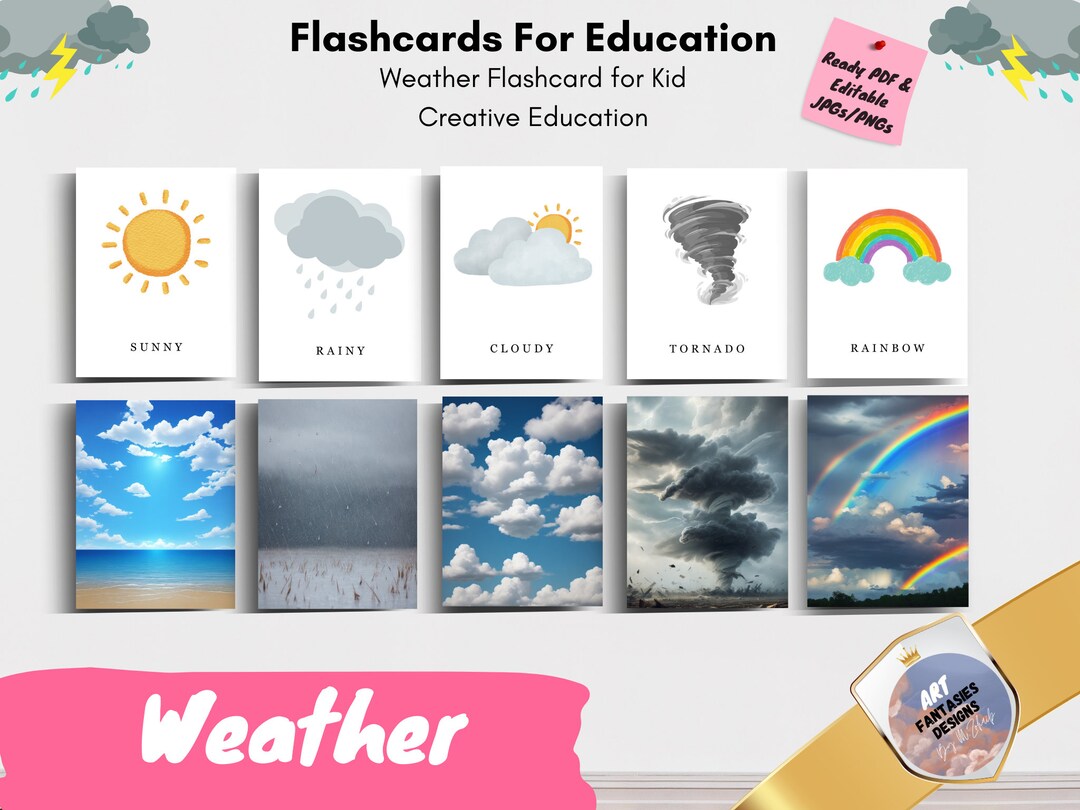 Weather Flashcard Meteorology Earth Science Weathered Forecast ...