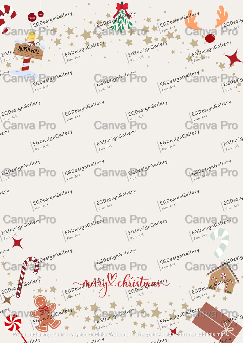 Festive Christmas Page Border Digital Canva Pro Template - Etsy