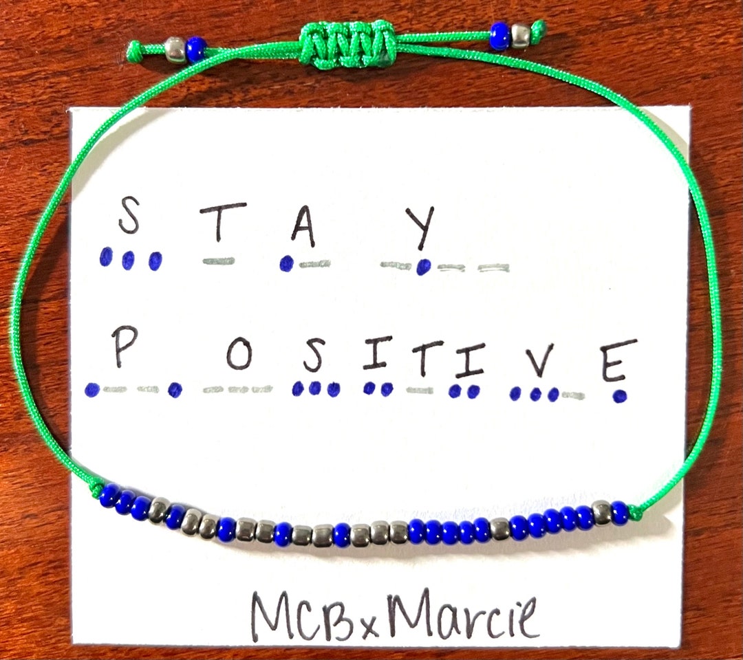 STAY POSITIVE Morse Code Bracelet - Etsy