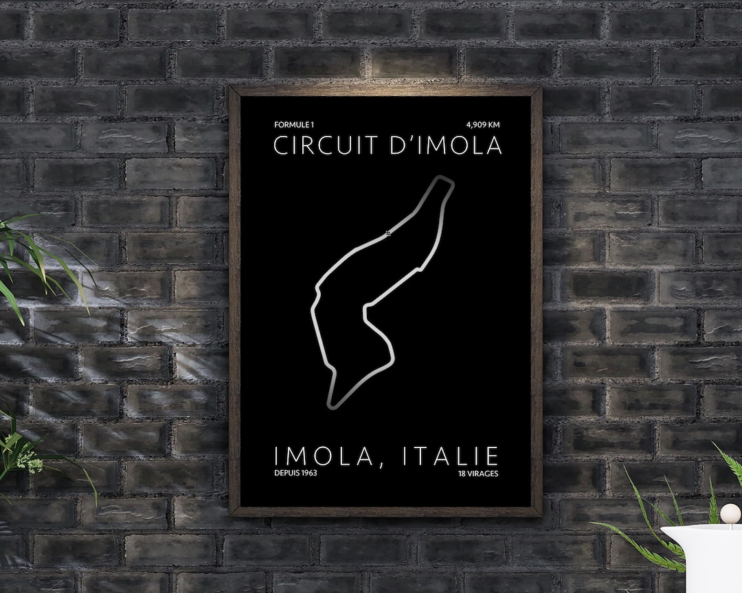 Digital Poster Imola Circuit in Italy Minimalist Design on Black ...