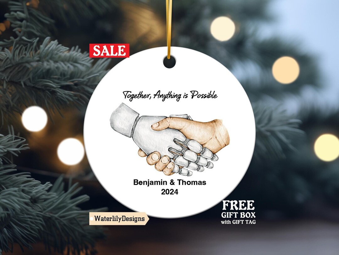 Bionic Arm Prosthetic Hand Personalized Christmas Ornament, Human and ...