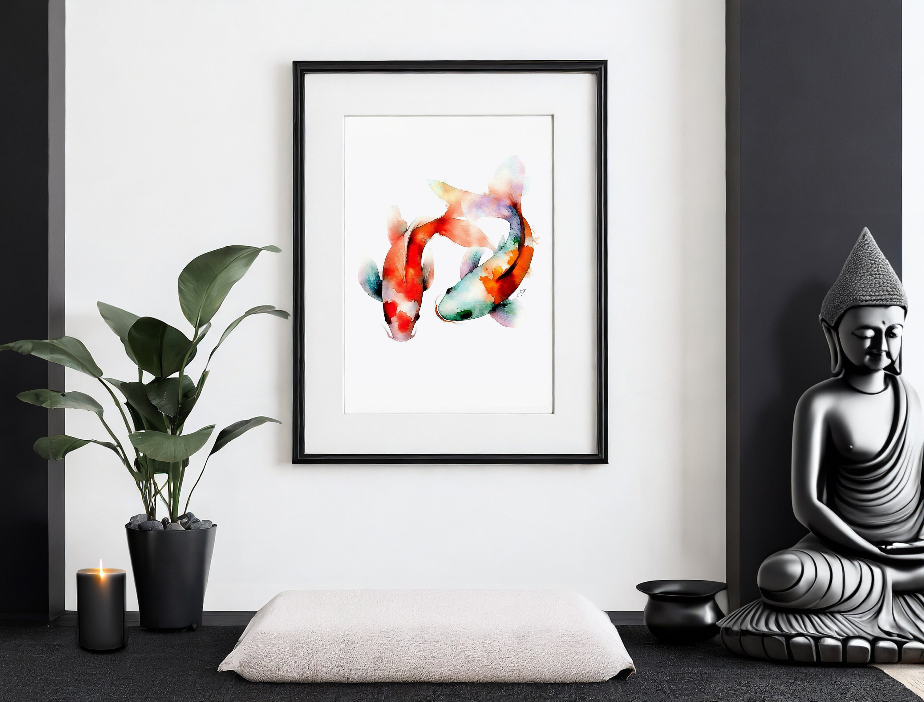 Koi Art, Koi Fish Prints, Koi Fish, Wall Art, Watercolor Prints, Home ...