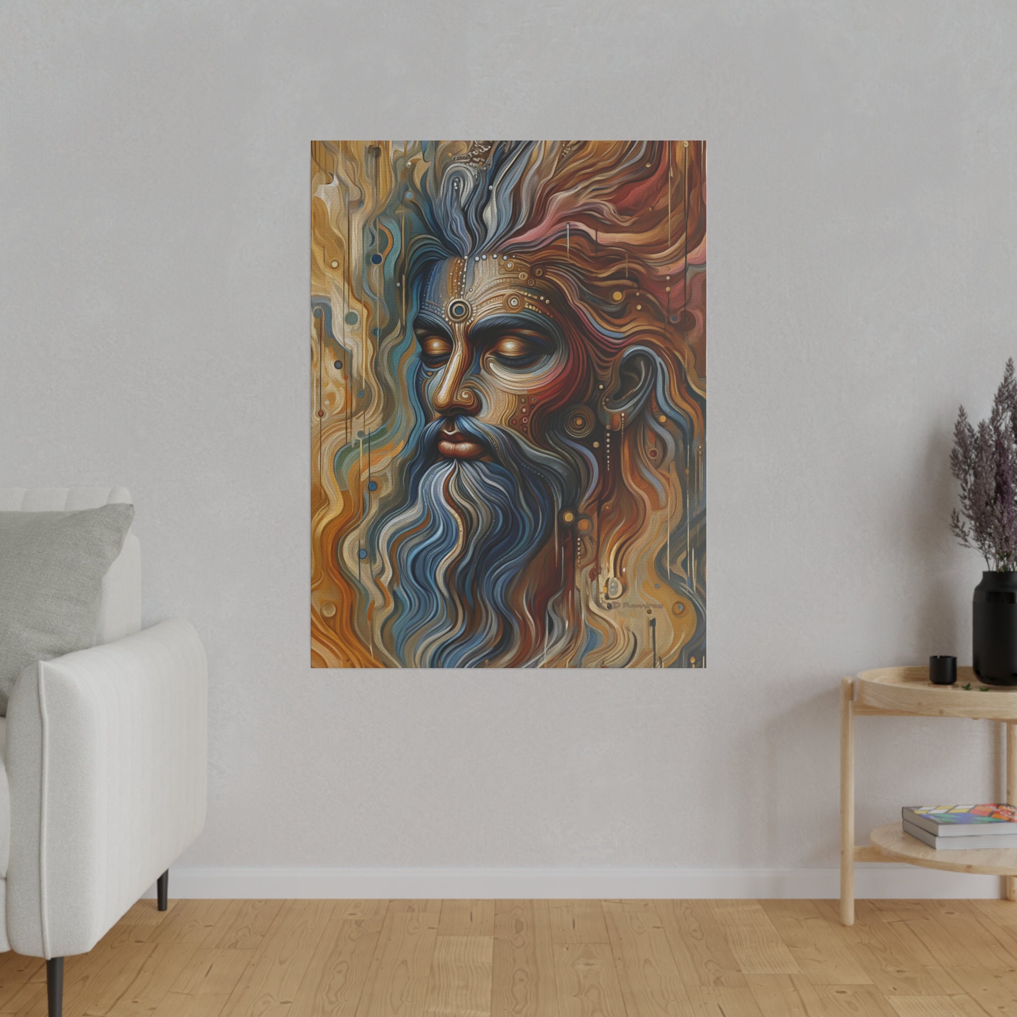 Guru Abstract Oil Painting on Canvas Indian Face Modern Guru Art Home ...